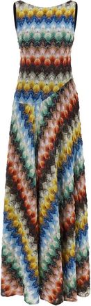Missoni Femme, Robes, Multicolore, Taille: 40 FR Robe Longue en Maille Raschel