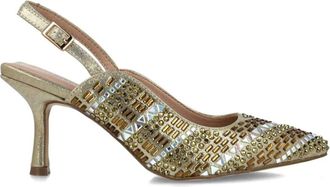 Menbur Femme, Chaussures, Jaune, Taille: 41 EU Slingback avec Strass et Talon Bobine