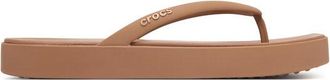 Crocs Zehentrenner Miami Square Flatform Flip 214161 Braun