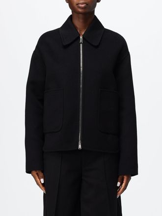 Fendi Manteau court style chemise en laine vierge avec zip