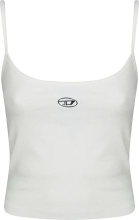 Diesel Femme, Tops, Blanc, Taille: 40 FR Top c&ocirc;tel&eacute; avec Oval D m&eacute;tallique