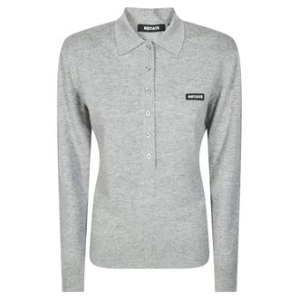 Rotate Woll-Langarm-Polo - - Tops - Damen - Grau - XS