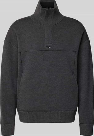 HUGO BOSS Pullover mit kurzer Knopfleiste