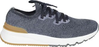 Brunello Cucinelli Homme, Chaussures, Bleu, Taille: 41 EU Cotton Chinè Knit Runners