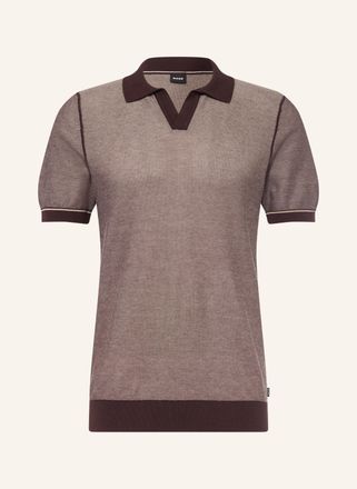 HUGO BOSS Strick-Poloshirt Narciso braun