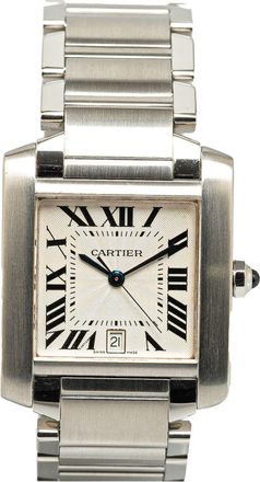 Cartier Stainless Steel Quartz Tank Francaise Watch 28mm