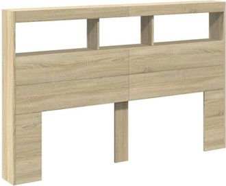 vidaXL LED-Kopfteil mit Ablagen Sonoma-Eiche 160x17x102 cm Vidaxl