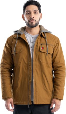 Wrangler Herren Steppjacke gef&uuml;ttert Jacke mit Sherpa-Kapuze, Ente, 3XL Gro&szlig;