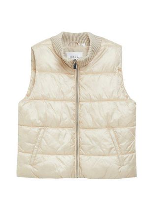 Comma Outdoorjacke Outdoor-Weste Pufferweste mit Strickkragen