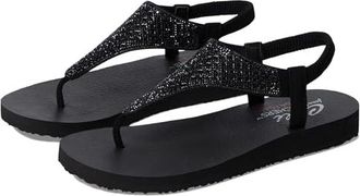 Skechers Femme Cali M&eacute;ditation Rockstar, Black Mitobuck Rhinestone Trim, 38 EU