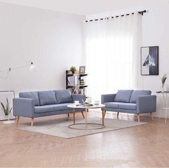 vidaXL Vidaxl - Jeu de canap&eacute; &agrave; 2 places et &agrave; 3 places Tissu Gris clair