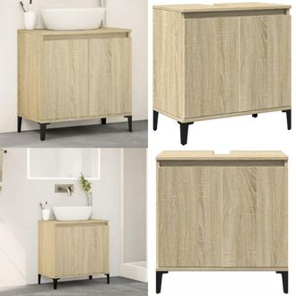 vidaXL Vidaxl - Waschbeckenunterschrank Sonoma-Eiche 58x33x60 cm Holzwerkstoff - Waschtisch Schublade - Badezimmerm&ouml;bel - Holzschubladen - Unterschrank