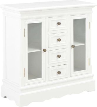 vidaXL Sideboard Wei&szlig; 70x28x70 cm Massivholz Kiefer Vidaxl