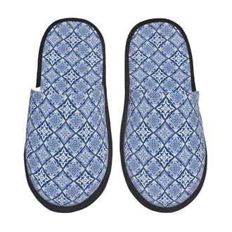 Generic Pantoufles De Maison Fleurs Stylis&eacute;es Style Boh&egrave;me Vintage Lavables Pantoufles DH&ocirc;tel Portative Chaussons DInt&eacute;rieur Pour H&ocirc;tel Femmes Automne L