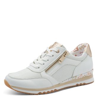 Marco Tozzi Marco Tozzi Damen Sneaker weiches Feel Me Wechselfu&szlig;bett weiches Innenfutter Vegan Modisch, wei&szlig; (White/Multi), 38 EU