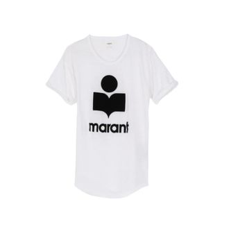 Isabel Marant Leinen T-Shirt mit kurzen &Auml;rmeln - - Tops - Damen - Wei&szlig; - XS
