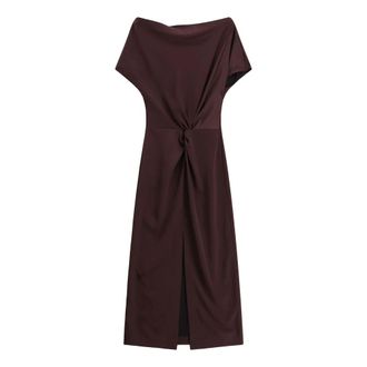 Imperial Asymmetrisches langes Kleid - - Dresses - Damen - Braun - XS