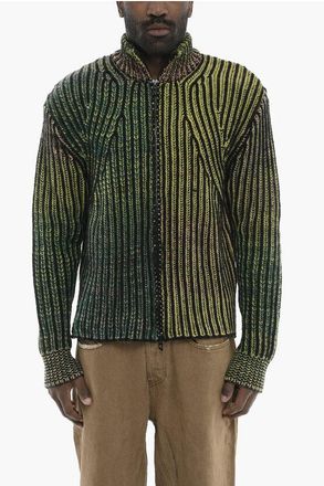 Diesel Wool-Blend Ombre-Effect Sweater K-OAKLAND with Zip Closure size Xl