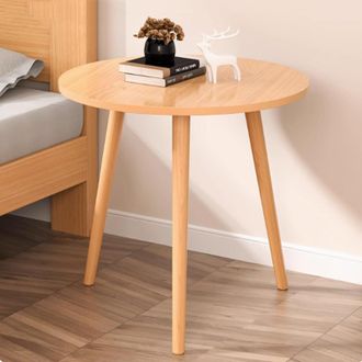 Generic 2er-Set Moderner Beistelltisch Mit Holzbeinen Und MDF-Platte for Wohnzimmer Und Schlafzimmer - Einfache Montage(Set of 2 Wood Color,50x50x60cm)