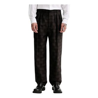 Kenzo Pantalon Tailleur Pliss&eacute; Tiss&eacute; - Homme - Pantalons - Brun - Taille: W44