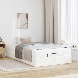 vidaXL Vidaxl Struttura Letto Con Materasso Altro 2 Pcs Bianco Pvc