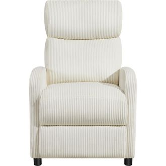 Yaheetech Relaxsessel Fernsehsessel Einzelsofa Ruhesessel mit Verstellbarer Beinablage Liegesessel aus Cordstoff Beige