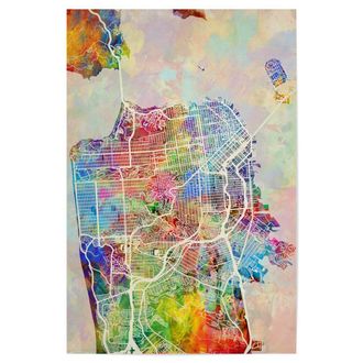 artboxONE Poster 30x20 cm Städte San Francisco City Street Map 3 - Bild San Francisco California San Francisco
