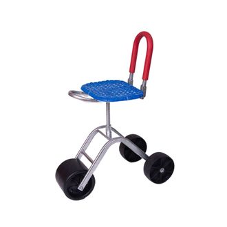 Generic Rollbarer Gartenhocker Mit Verstellbarem, Um 360&deg; Drehbarem Sitz, Faltbarer 2 R&auml;dern, for Rasen Und Garten(Blue)