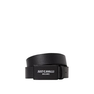 Just Cavalli Homme, Accessoires, Noir, Taille: ONE Size Ceinture en cuir &agrave; boucle estamp&eacute;e