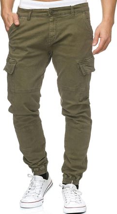 Indicode Herren August Cargohose aus Baumwolle mit 6 Taschen | Cargo Chino Hose f. Männer Army, 3XL