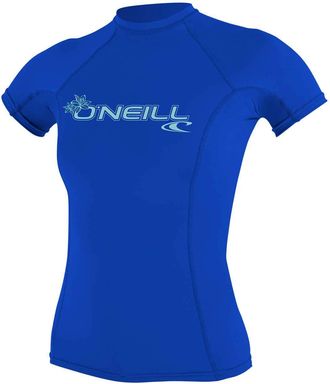 O'Neill Wetsuits Damen Basic Skins Short Sleeve Rash Guard T-Shirt, Tahitian Blue, L
