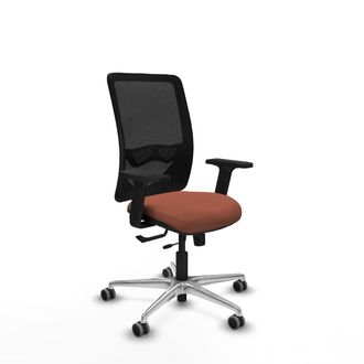 Piqueras y Crespo B&uuml;rostuhl mit Rollen Zulema mit 2D-Armen, h&ouml;henverstellbare Lendenwirbelst&uuml;tze, ausgestattet mit Syncro/Traslack und Schneideschaum, Schwarz/Braun