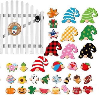 Generico Auswechselbares Willkommensschild - austauschbare -Dekoration aus Holz - Weihnachtsdekoration f&uuml;r Zuhause, K&uuml;che, Wand, Winter, Herbst, Glaube