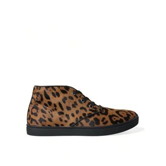 Dolce & Gabbana Leopard Print Mid-Top Sneakers Schuhe - - Shoes - Herren - Mehrfarbig - 40 1/2 EU