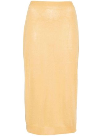 Fabiana Filippi jupe en maille fine à coupe mi-longue - Jaune