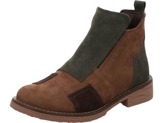 Gemini Damen Stiefelette aus Leder im Patchwork Design 364195-03, Gr&ouml;&szlig;e:39 EU, Farbe:Braun