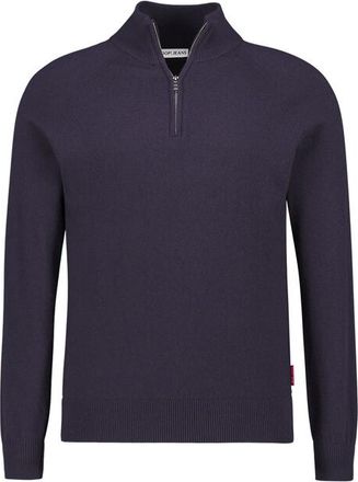 Joop Herren Pullover blau Wolle unifarben