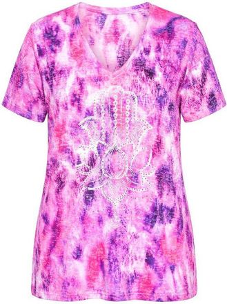 Angel Of Style T-Shirt T-Shirt A-Linie Yoga-Motiv mit Glitzersteinchen