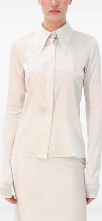 Manurí chemise Tina à col pointu - Blanc