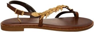 Caryatis Greek Sandals Femme, Chaussures, Brun, Taille: 38 EU Flat Sandal