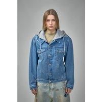 VETEMENTS Deconstructed Hooded Denim Jacket