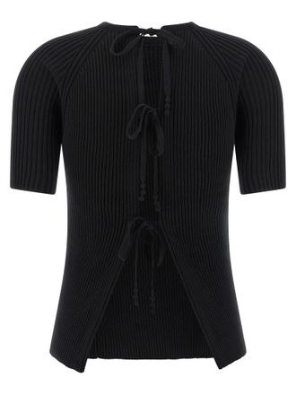 Tory Burch Womens Black Cotton Cardigan Clothing
