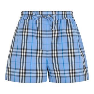 Burberry Femme, Shorts, Bleu, Taille: 36 FR Shorts &agrave; carreaux