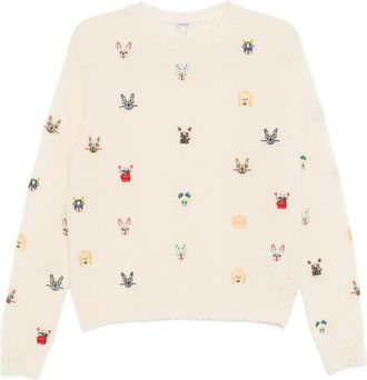 Loewe pull &agrave; motif brod&eacute; - Tons neutres