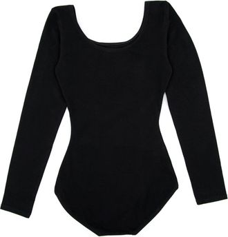 Capezio Damen Klassischer Langarm Baumwolle Trikot, Schwarz, XS