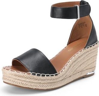 Dream Pairs Sandales Compens&eacute;es pour Femmes Confortables Sandale Espadrilles d&Eacute;t&eacute; &Eacute;l&eacute;gantes et Confortables,Size 38.5,Noir,DWUMPS2505