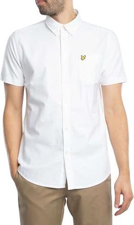 Lyle & Scott Homme Chemise Oxford &Agrave; Manches Courtes, White, XL