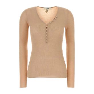 Chlo&eacute; Femme, Pulls, Rose, Taille: 40 FR Pull col V Skin