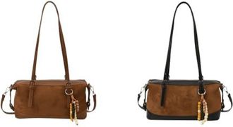 Generic Sac Boston en cuir PU pour femmes, poign&eacute;e sup&eacute;rieure avec fermeture &eacute;clair, pour un usage quotidien (marron)
