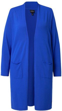 Ulla Popken Langjacke Long-Strickjacke Stehkragen offene Form Langarm